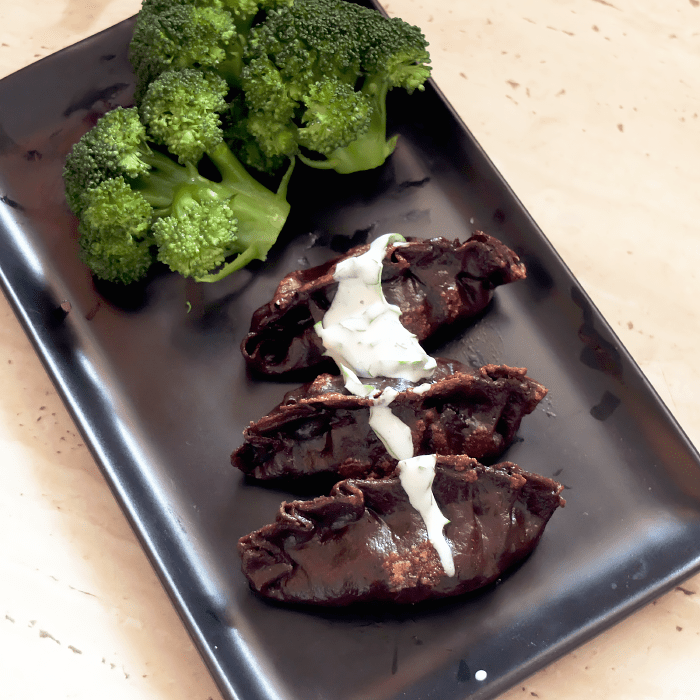 Buckwheat blood dumplings stuffed with mushrooms – THE RED CELLAR